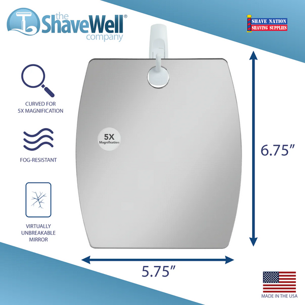 Shave Well 5X Magnified Fog Free Shower Mirror | Shave Nation Shaving ...