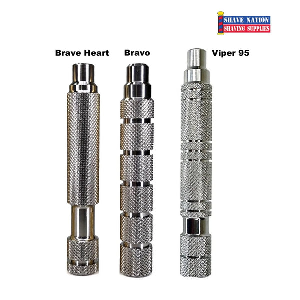 Alpha 316L Stainless Steel Safety Razor Handle | Shave Nation Shaving ...