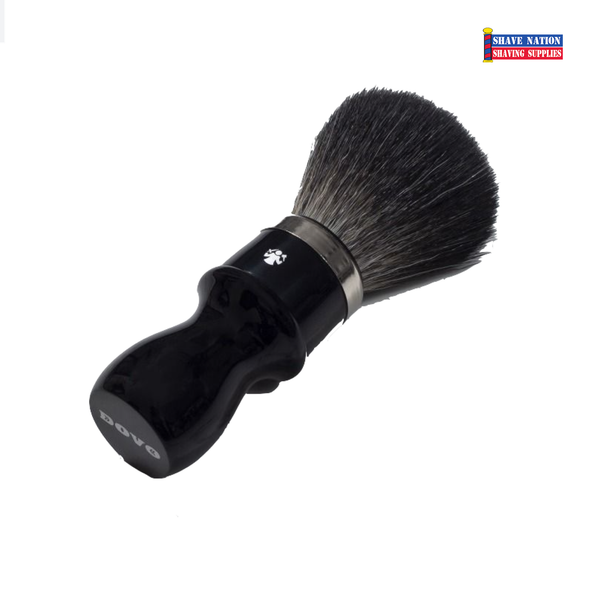 Dovo Black Synthetic Fiber Brush with Long Ebony Handle | Shave Nation ...