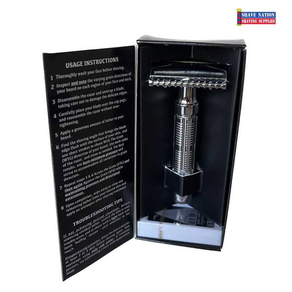 Fine Accoutrements DE5 Open Comb Safety Razor with Feather Blades ...