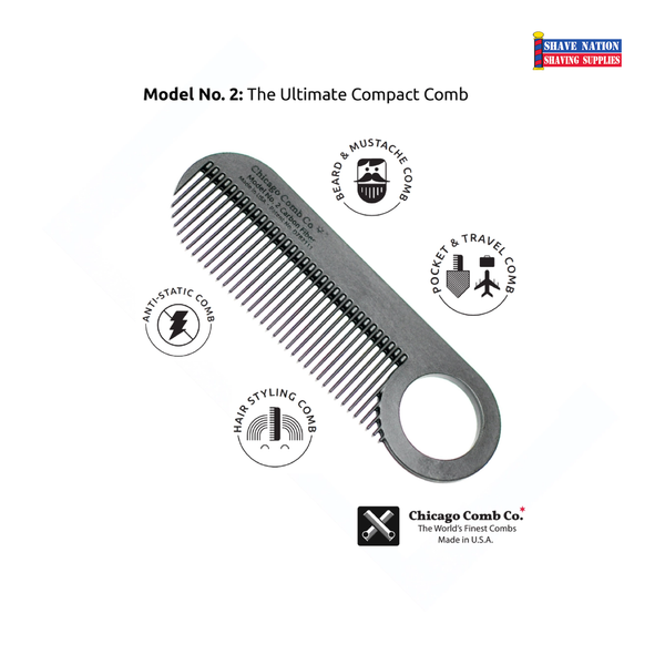 Chicago Comb No. 2 Carbon Fiber | Shave Nation Shaving Supplies®