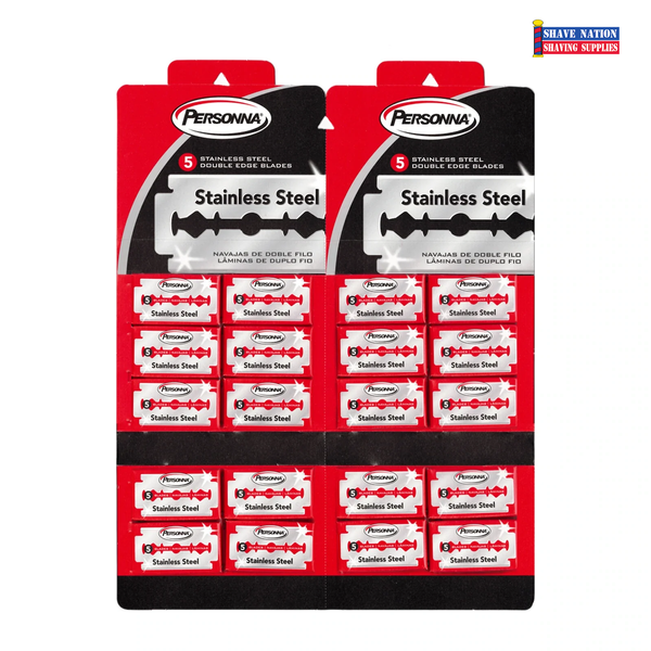 Personna Red Israeli Double Edge DE Razor Blades 5Pk | Shave Nation ...