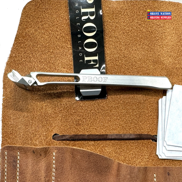 PROOF SELECT Aluminum Single Edge Safety Razor & Stand | Shave Nation Shaving Supplies®