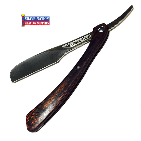 Feather DX Wood Handle Artist Club Folding Straight Razor | Shave ...