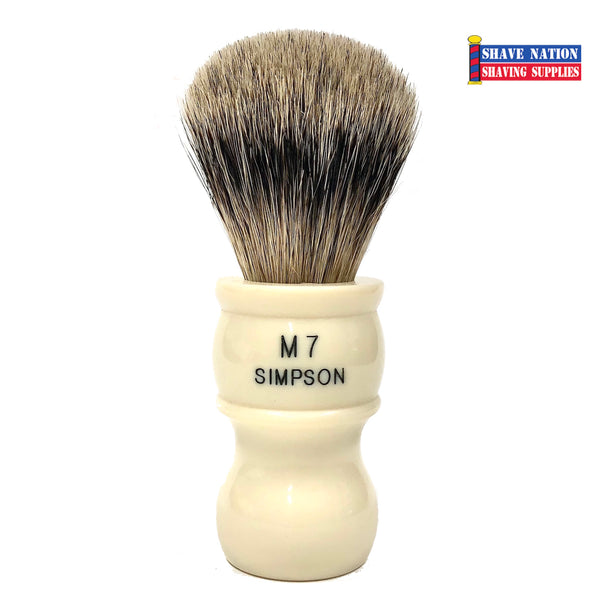 Simpsons M7 Best Badger Shaving Brush Ivory Handle | Shave Nation ...