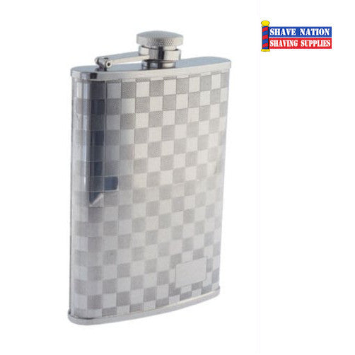 Stainless Flask Checkerboard 8oz | Shave Nation Shaving Supplies®