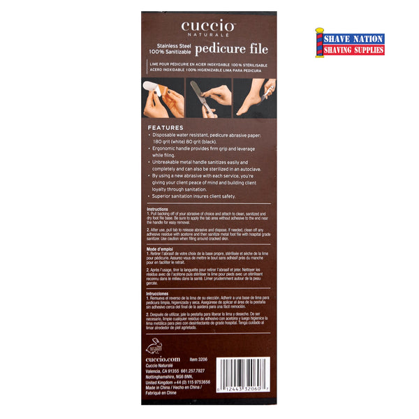 Cuccio Stainless Steel Pedicure File | Shave Nation Shaving Supplies®